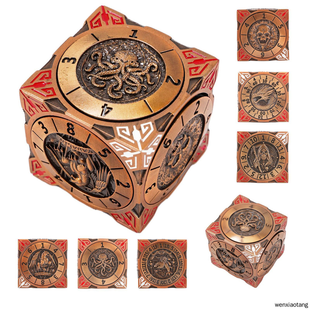 2025 Новые DND Spinner Dice, металлические кубики 7-в-1 с трехмерным ...