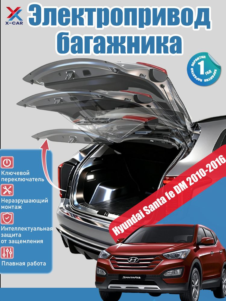 Электропривод багажника Hyundai Santa fe DM 2010-2016 (+Ножной датчик ...