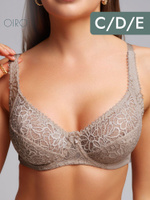Бюстгальтер Женский OIRO мягкая чашка на каркасе, на косточках, размер 105E бежевый Полиамид ...
