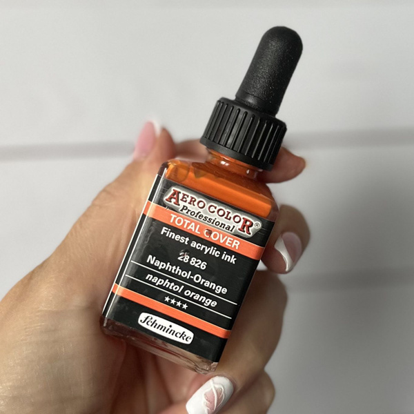 Краска для аэрографа, Schminke Aero Color, акриловые чернила, 28 мл, №826 naphthol orange, серия ...