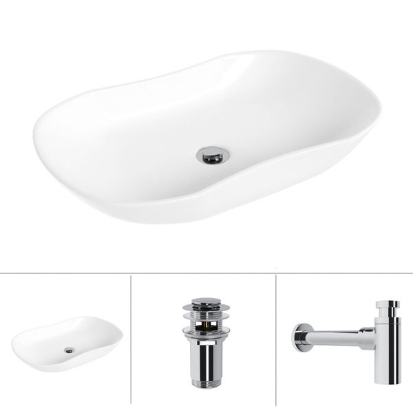 Накладная раковина для ванной Helmken 57066000 комплект 3 в 1: раковина на столешницу ...