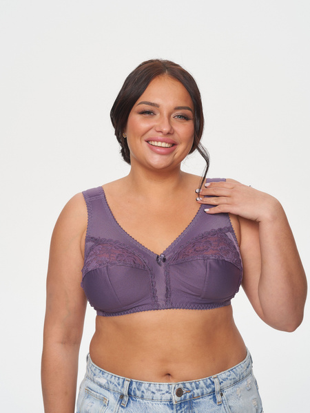 Бюстгальтер Женский BLISSENSE мягкая чашка без каркаса, без косточек, размер 85F темно ...
