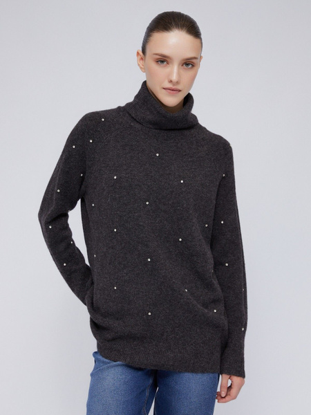 Свитер Женский Zolla черно-серый, размер 42 Длинный Китай купить c доставкой на OZON по низкой ...