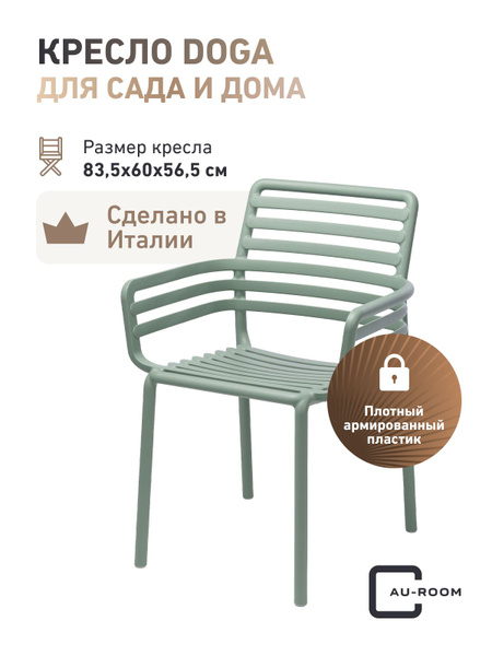 Кресло NARDI DOGA menta для улицы, пластиковое, цвет Мятный/ МЕБЕЛЬ AU ...