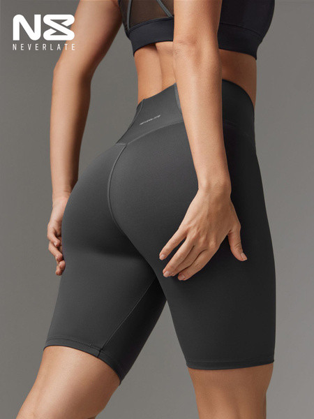 Велосипедки Женский NEVERLATE Спортивный серый графит, размер 44 Бифлекс, рост 164-170 Без ...