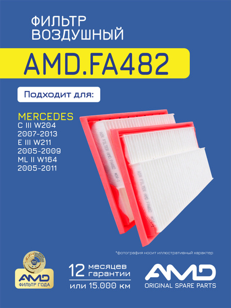 Фильтр воздушный A6420942804 AMD.FA482 2шт для MERCEDES C III W204 E ...