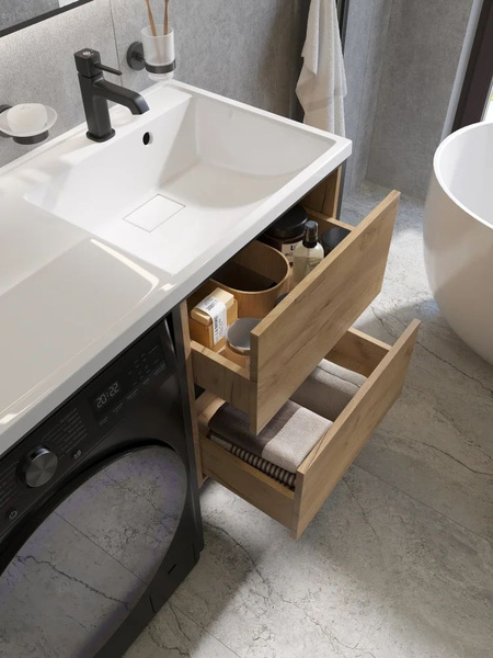 Раковина над стиральной машиной STWORKI Флом SFnS1200R 120 см, с кронштейном, прямоугольная, из ...