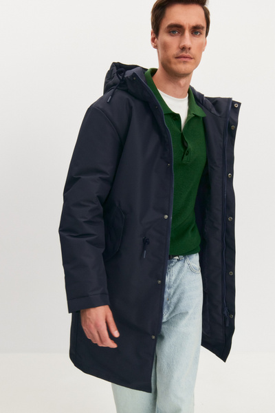 Куртка Мужской Avese Светоотражающие элементы синий капюшон Мембранные материалы, Breathable ...