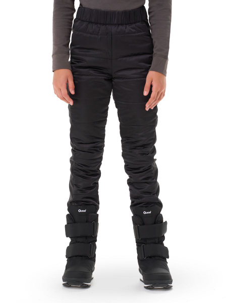 Брюки утепленные Девочки OLDOS прямые черный Полиэстер с ПУ пропиткой, Softshell Повседневный ...