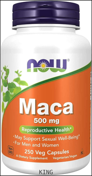 NOW Maca 500 mg 250 veg capsules (мака перуанская 250 капсул) KING ...
