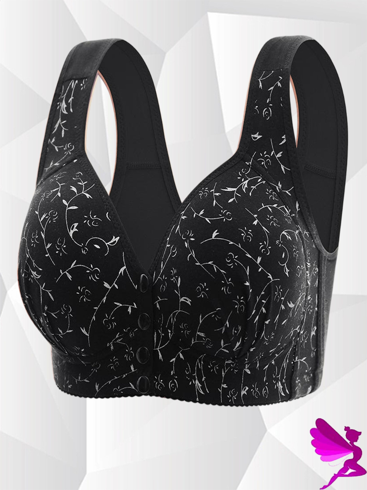 Бюстгальтер Женский бралетт, размер 100B, 100C черный Эластомер, Полиэфирный шелк Повседневный ...