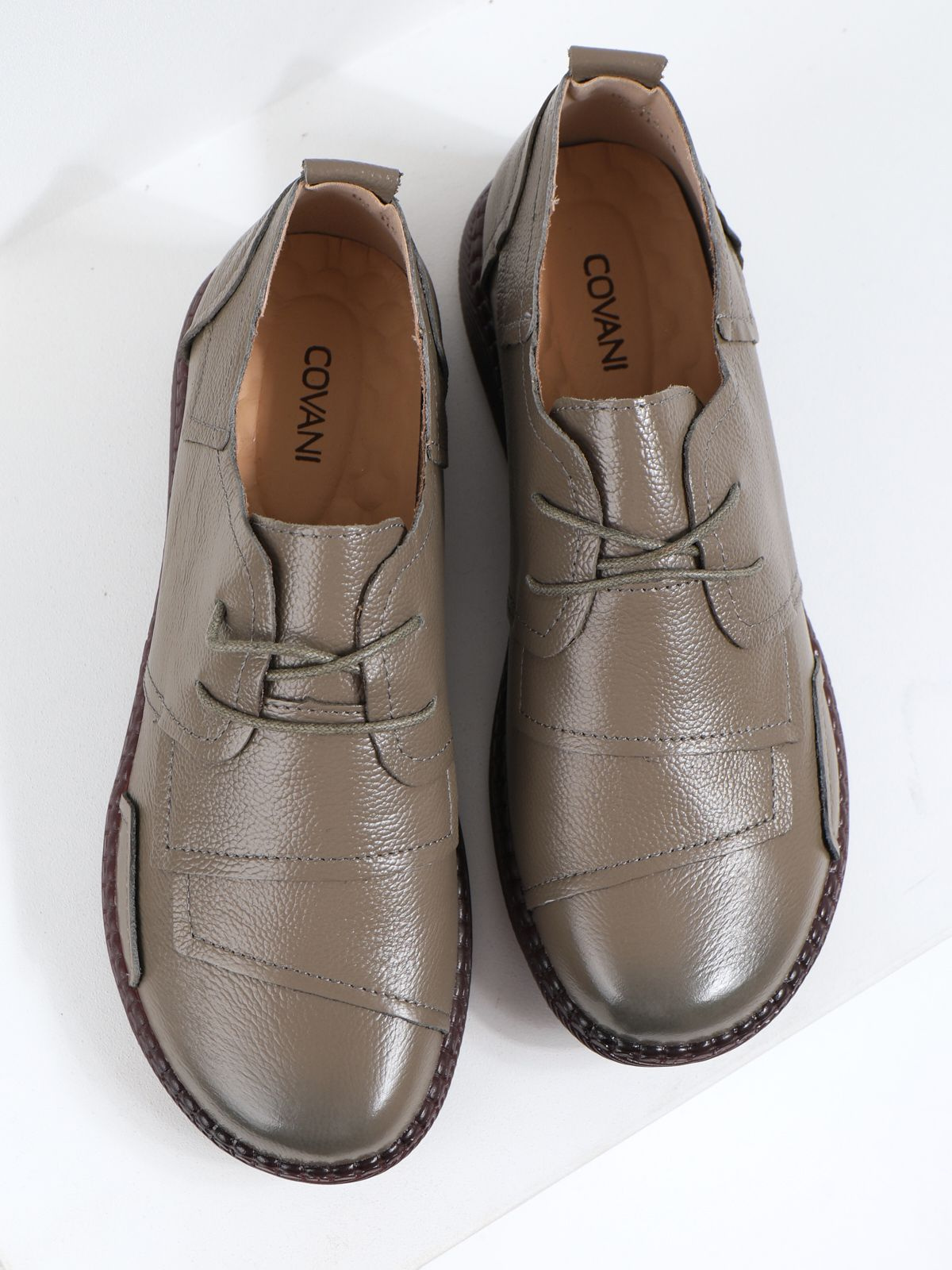 Туфли Женский Covani Натуральная кожа, размер 40 Без каблука 8 оксфорды Россия Шнурки ...