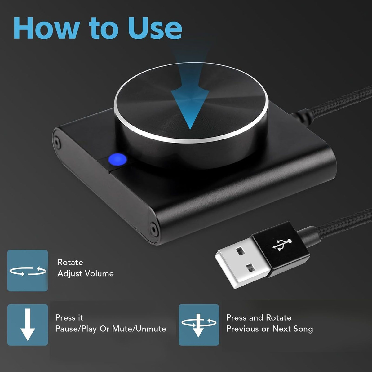 USB Volume Control Knob для ПК, точная регулировка громкости, для ...