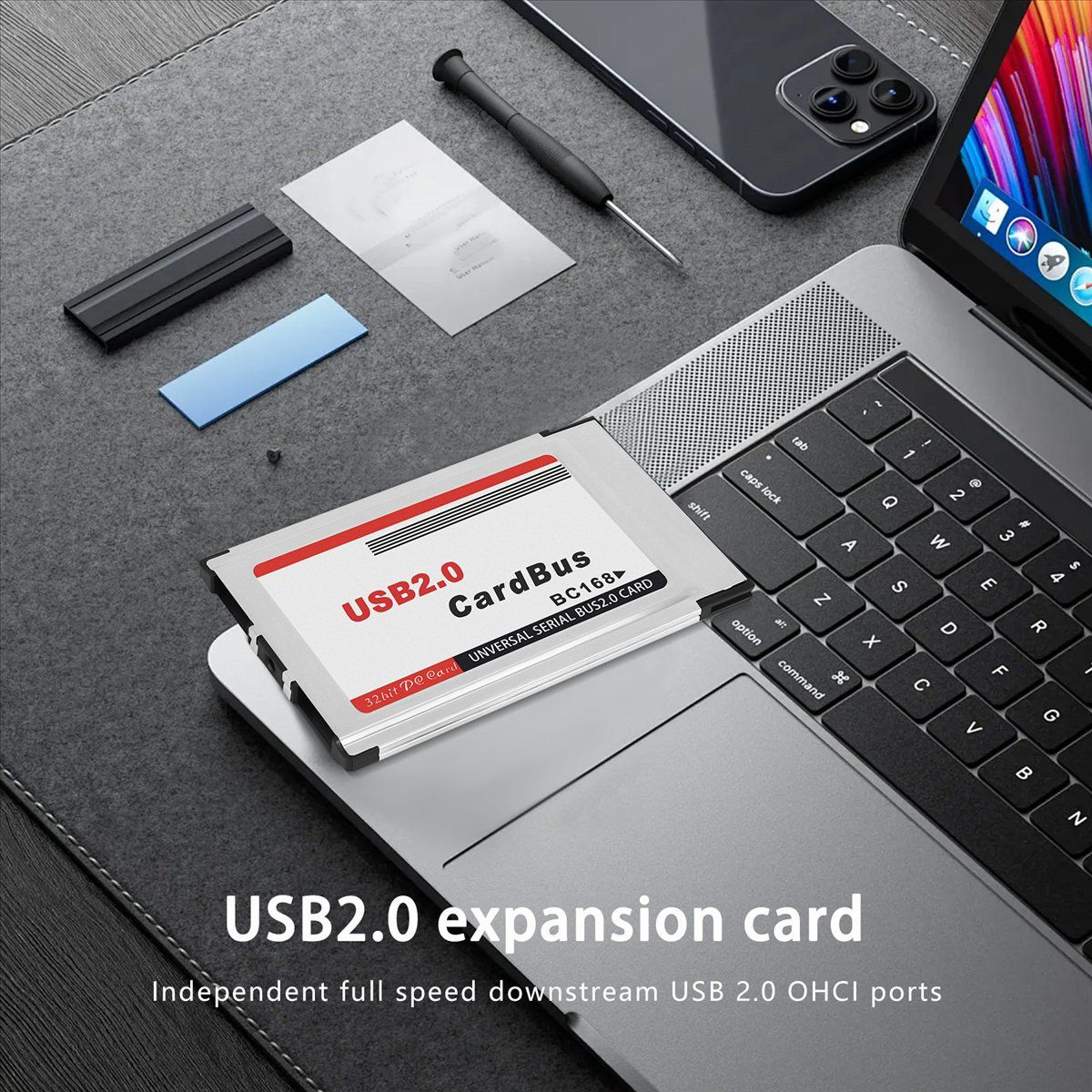 PCMCIA to USB 2.0 CardBus Dual 2-портовый адаптер для карт 480M ...