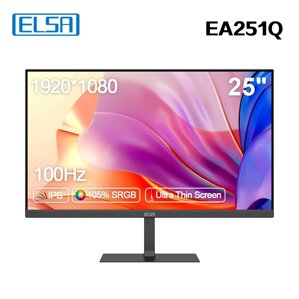 ELSA 25" Монитор EA251Q IPS, 100 Гц, 1920 x 1080, 16:9, HDR10, 1 x ...