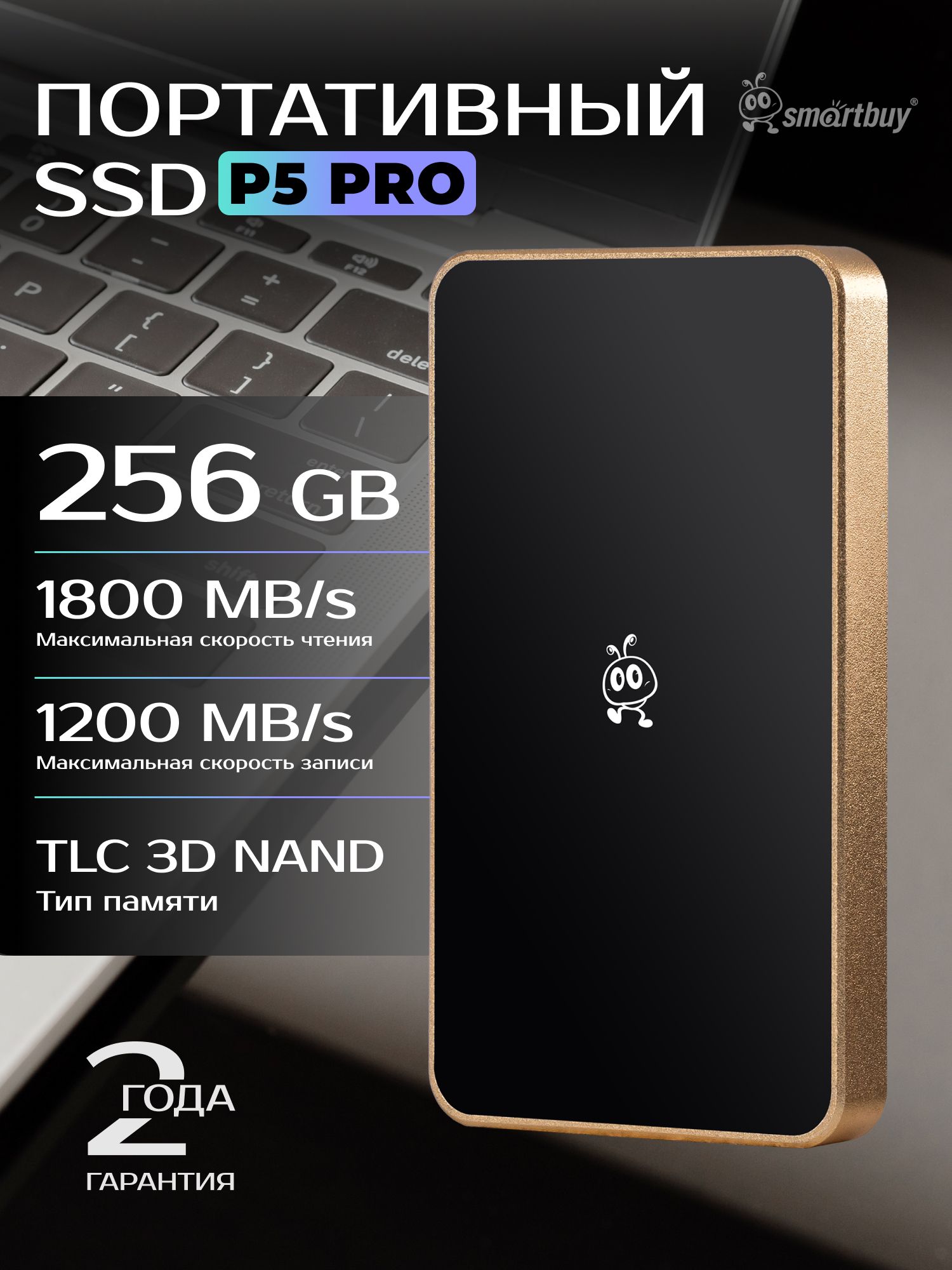 Внешний SSD 256GB Smartbuy P5 Pro USB 3.2 champagne купить на OZON по ...