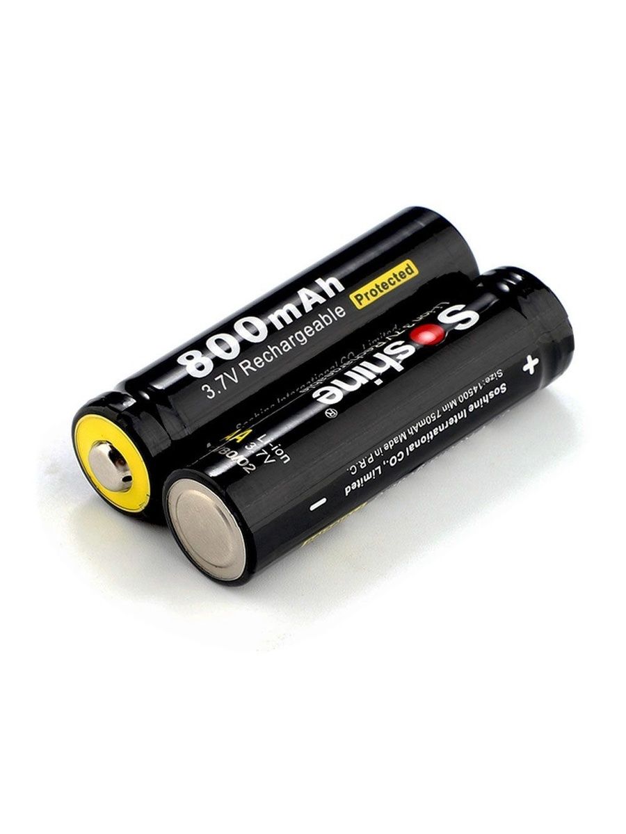 Аккумулятор Li-ion Soshine 14500 3.7 v 800 mAh с защитой (2 штуки ...