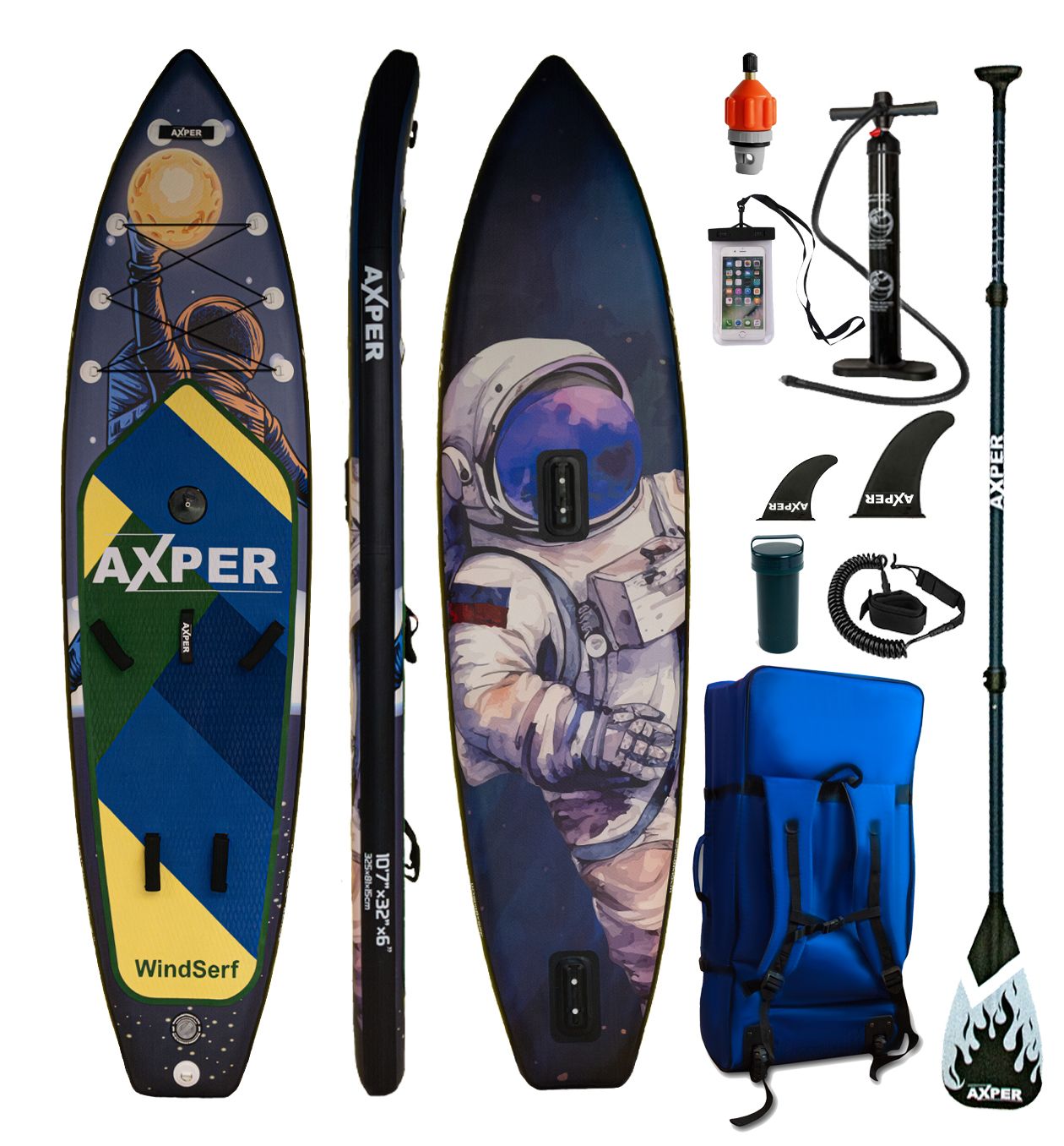 Надувная двухслойная SUP доска AXPER WindSup Space 10'7" (под парус ...