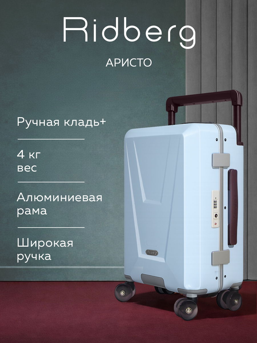 Чемодан на колесах Ridberg Aristo (Sky) размер S купить на OZON по ...