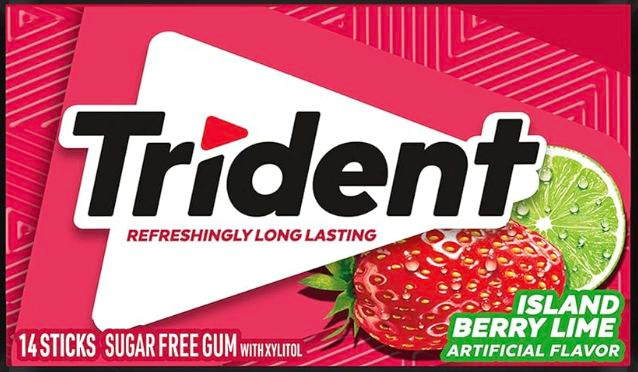 Trident Island Berry Lime Sugar-Free жевательная резинка без сахара со ...