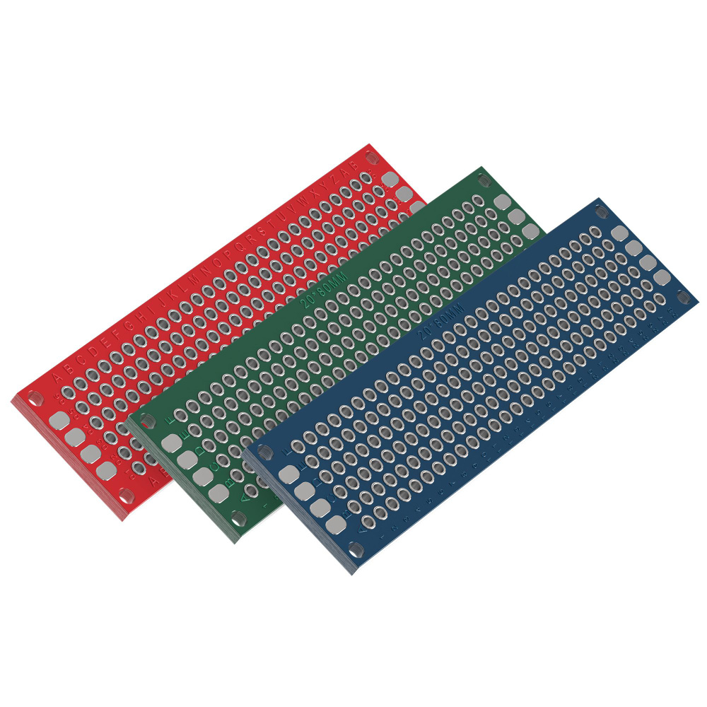 Набор печатных макетных плат 2x8 см, двухсторонняя для пайки GSMIN PCB1 ...