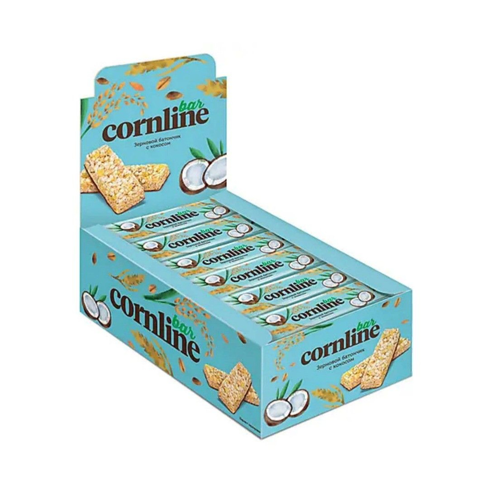 Корнлайн / Cornline, кокос батончик, 30 г / 18 шт - купить с доставкой ...