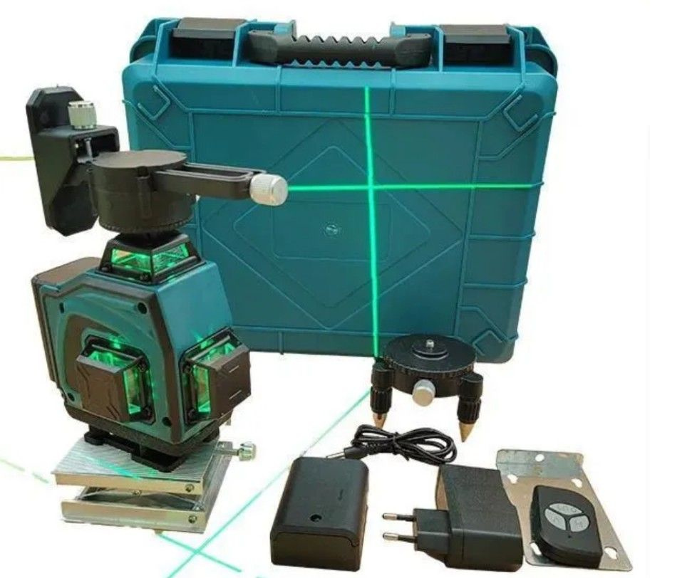 Купить Лазерный уровень/нивелир. 16 линий лучей, зелёный луч по низкой ...