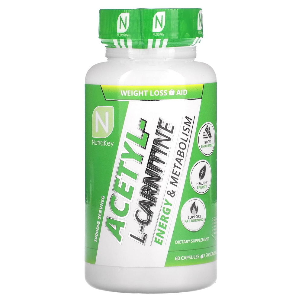 Nutrakey, Ацетил-L-карнитин, 500 мг, 60 капсул - купить с доставкой по ...