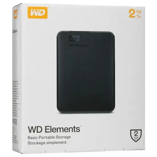 Western Digital 2 ТБ Внешний жесткий диск (WDBU6Y0020BBK-WESN), черный ...