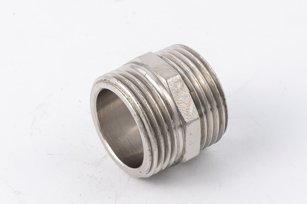 Ниппель резьбовой латунный никелированный, DN20 (3/4"), PN40, NK-NMbn20 - купить по выгодной ...