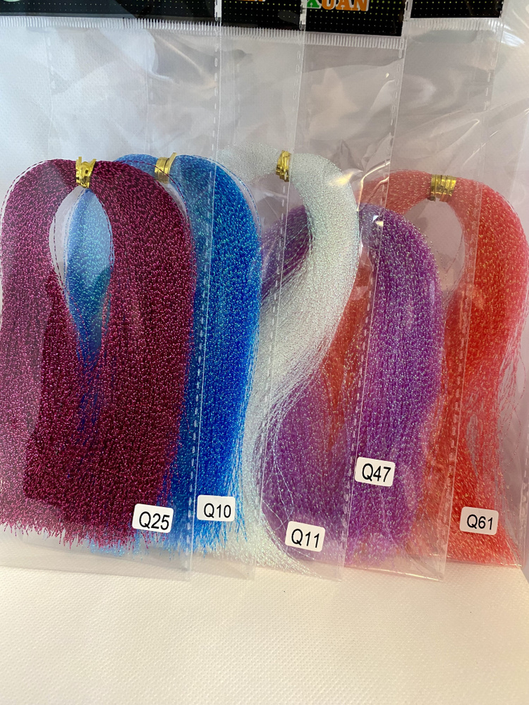 Люрекс для рыбалки разноцветный (комплект 5 штук), мухи (мушки) для ...