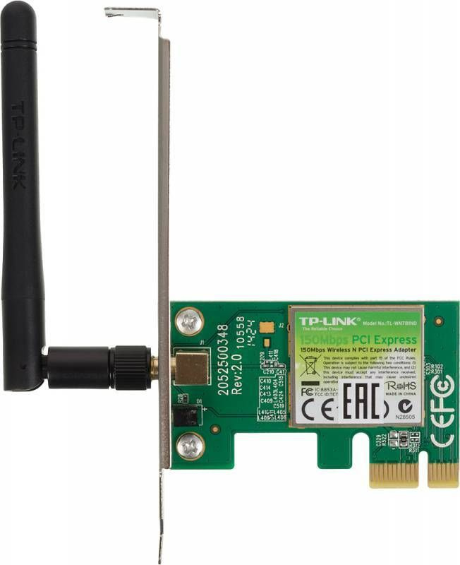 Сетевой адаптер Wi-Fi TP-Link TL-WN781ND N150 PCI Express (ант.внеш ...