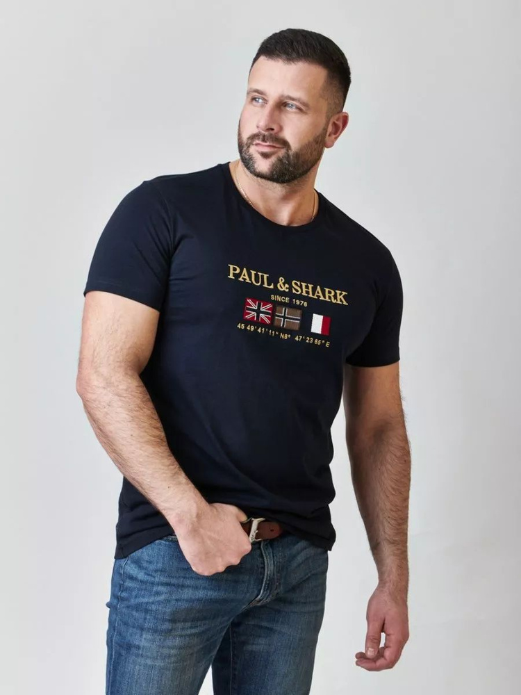 Футболка Paul&Shark, размер 52, цвет темно-синий, 100% хлопок - купить ...