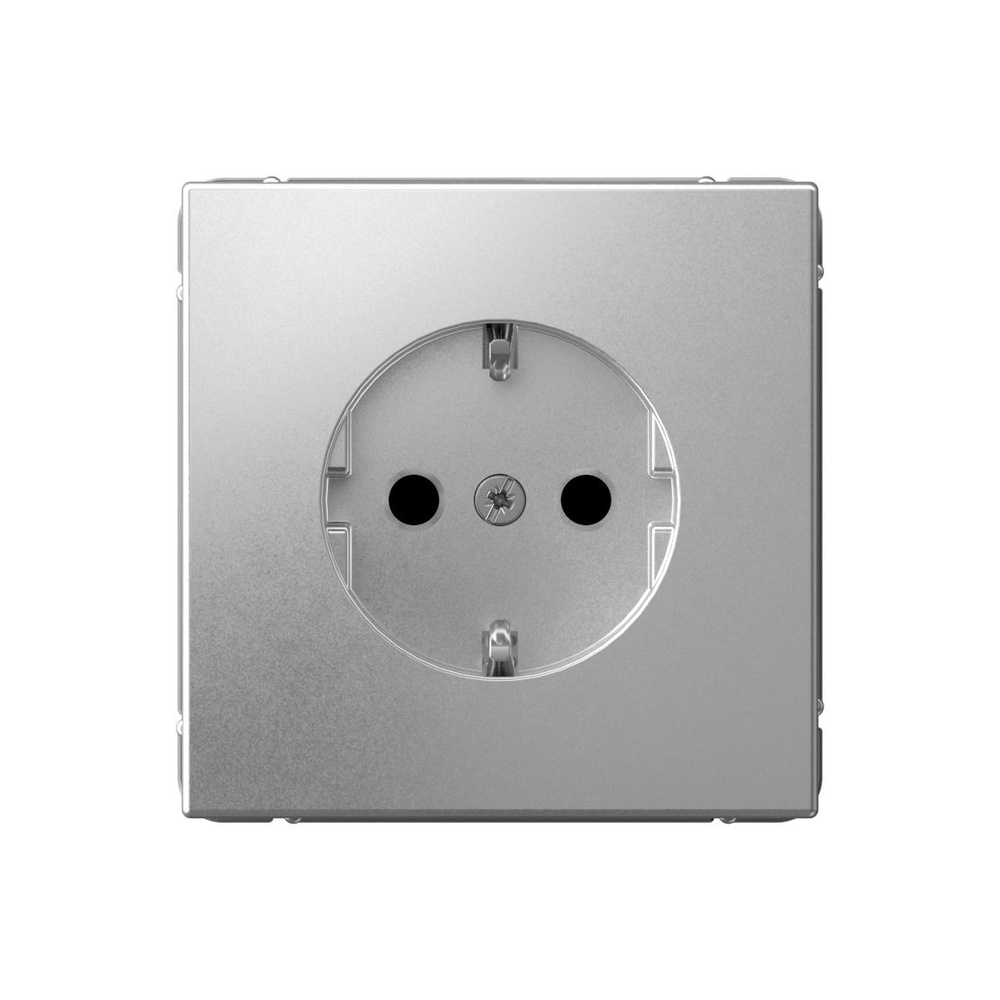 Systeme Electric ArtGallery Алюминий Розетка с заземлением со шторками ...