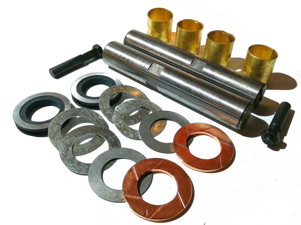 Ремкомплект ЗИЛ-130 шкворня (шкворень,рег.шайбы,клин+гайка,втулки ...