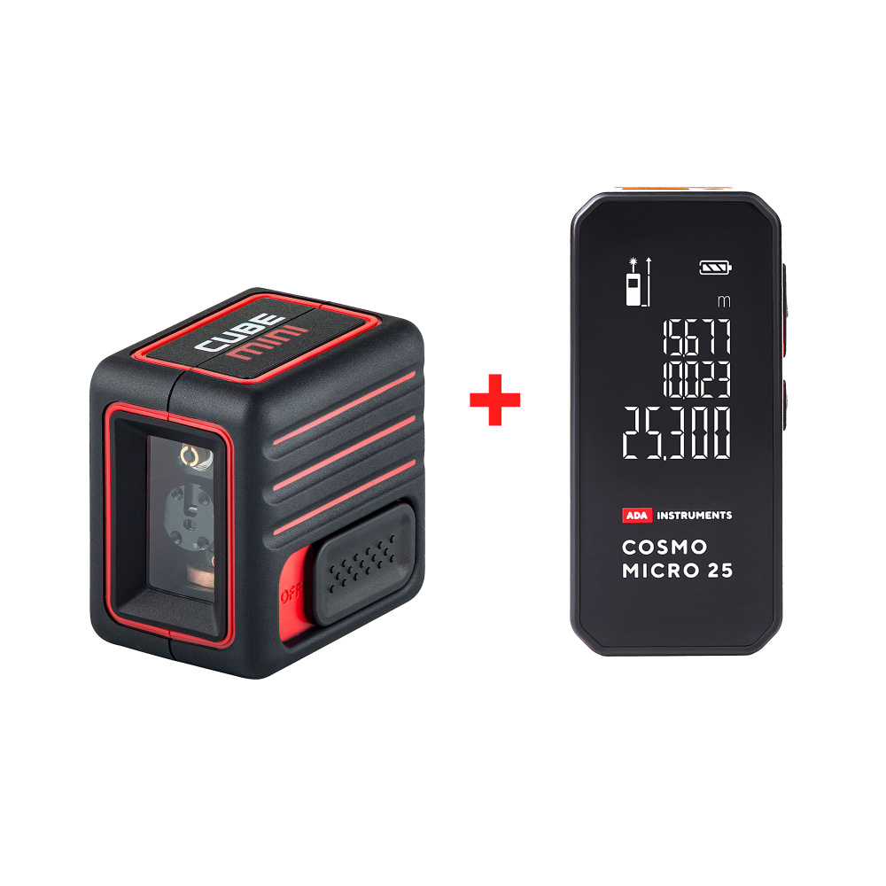 Купить Комплект ADA: уровень Cube Mini Basic Edition + дальномер Cosmo Micro 25 А00690 по низкой ...