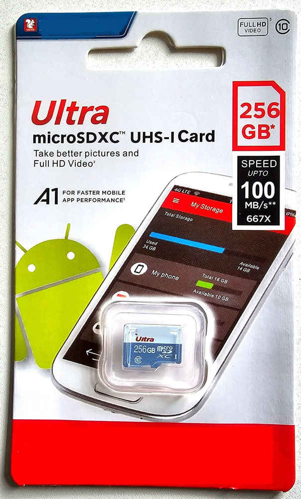 256 ГБ Карта памяти microSD Ultra Speed (5454), Class 10, запись - 100 ...