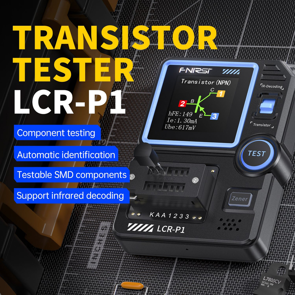 FNIRSI LCR- p1 транзисторный измеритель LCR ESR-метр MOSFET NPN PNP SMD многофункциональный ...