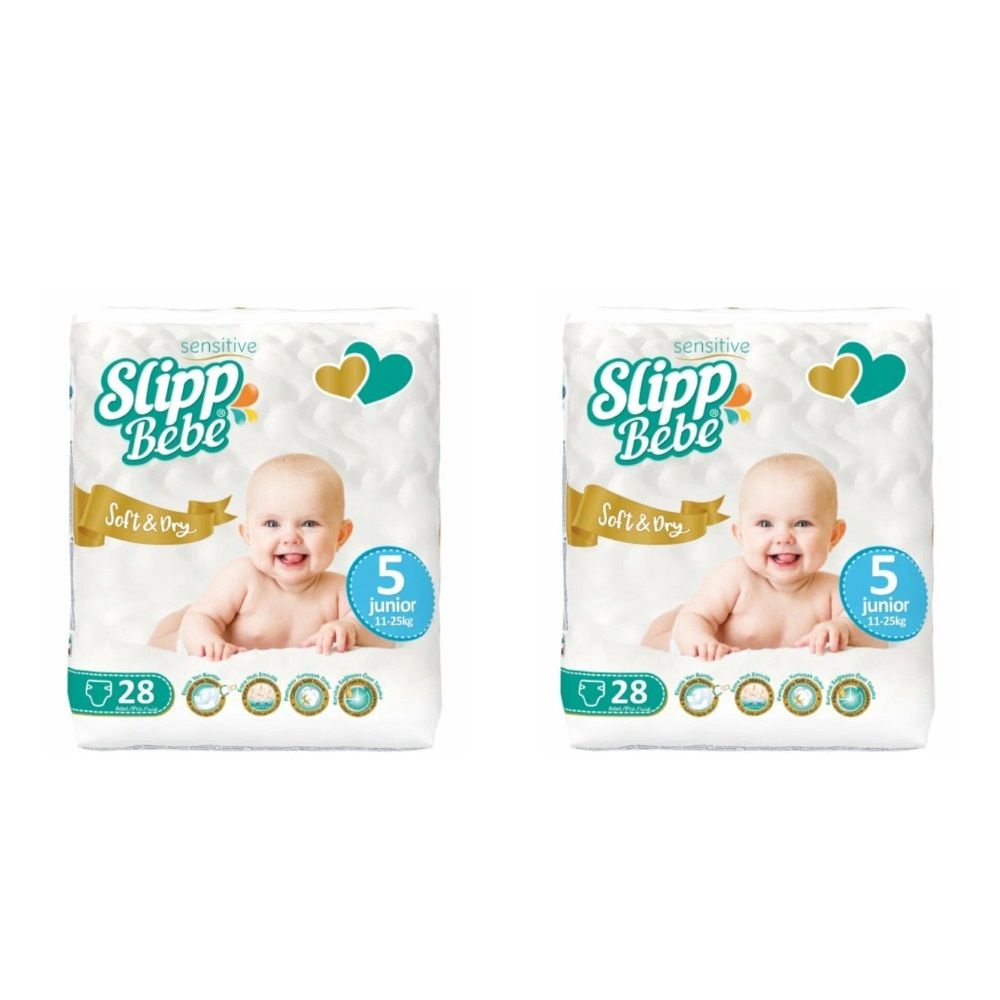 Slipp Bebe Детские подгузники 5 Junior (11-25 кг), 28 шт, 2 уп. купить ...