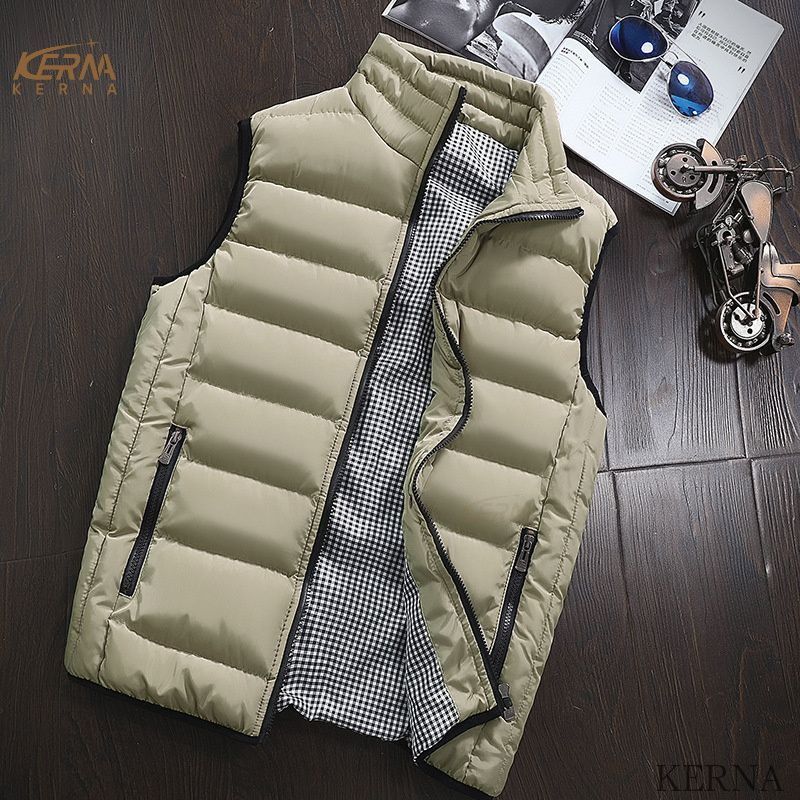 Жилет Мужской, Женский KERNA хаки Полиэфирное волокно, размер 54 с открытыми плечами Молния ...