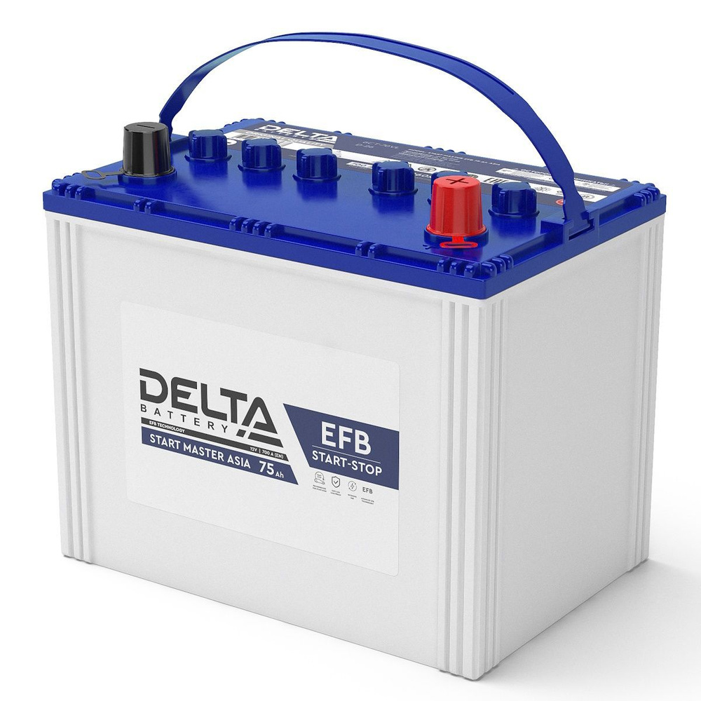 Delta Battery Аккумулятор автомобильный, 75 А•ч, Обратная ...