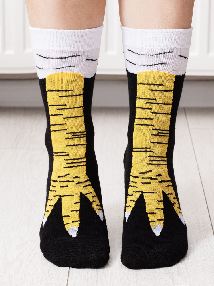 Носки Yes!Socks с принтом, 1 пара, женские, с рисунком, чёрные ...