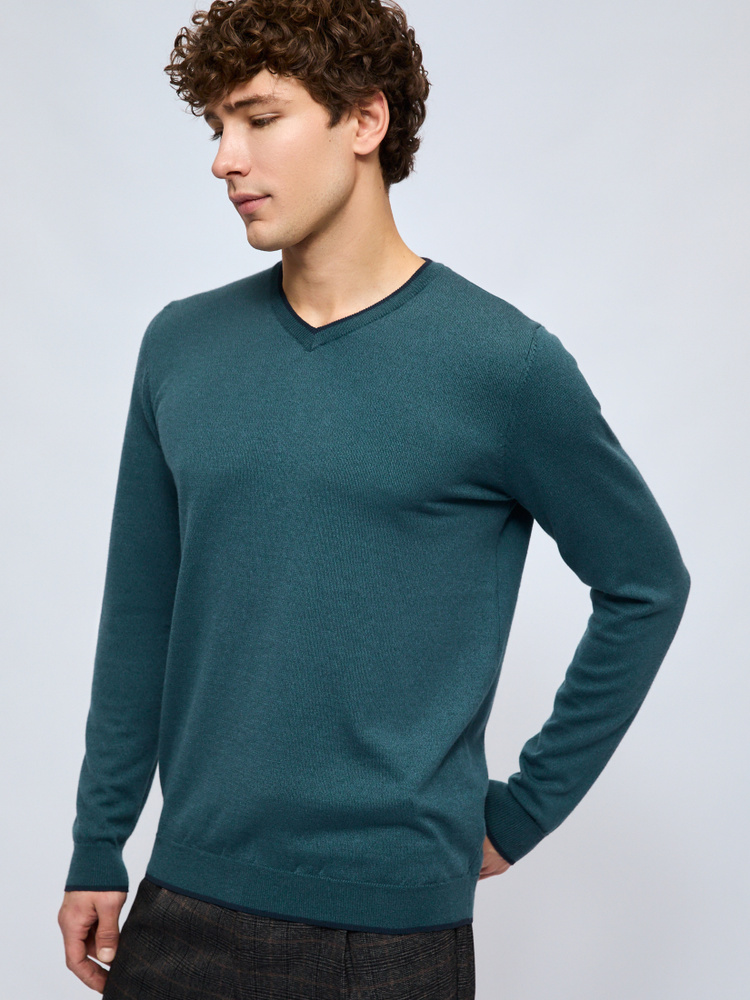 Джемпер Мужской Zolla бирюзовый Полиэстер, Полиамид, размер 50 Длинный Китай купить c доставкой ...