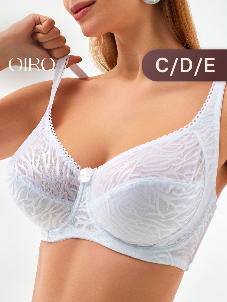 Бюстгальтер Женский OIRO мягкая чашка на каркасе, на косточках, размер 85D белый Полиамид ...