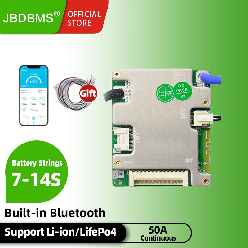 JBD Smart BMS 24V 36V 48V 20A 30A 40A 50A 7S 8S 9S 10S 11S 12S 13S 14S встроенная балансировка ...