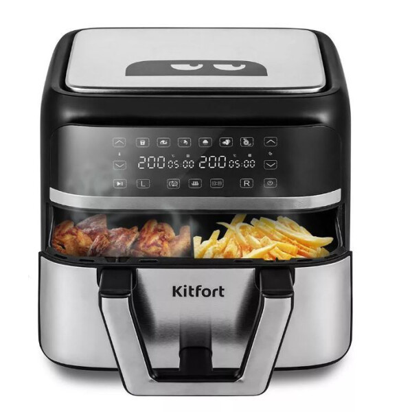Kitfort Аэрогриль Kitfort КТ-2247 черный/серебристый купить на OZON по низкой цене (1883903824)