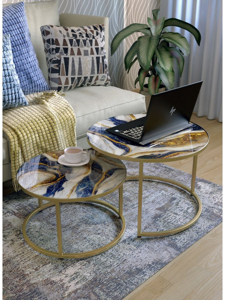 Комплект журнальных столиков REGENT style Дуэт разборный стекло регент ...