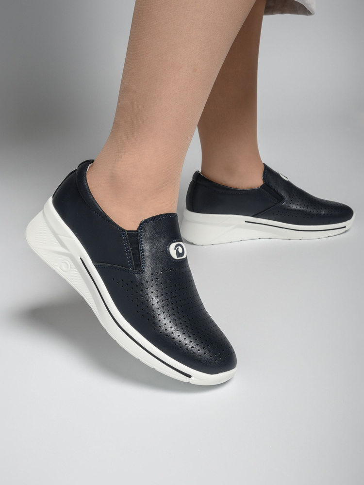 Полуботинки Женский Kari темно-синий, размер 39 Лето G Без застёжки Платформа купить c доставкой ...