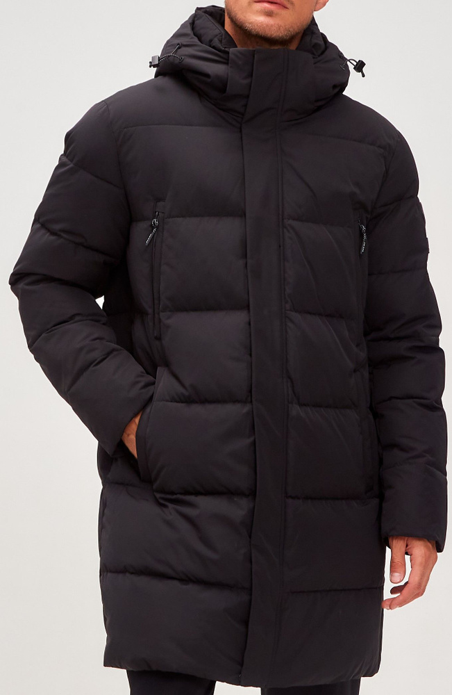 Пуховик Мужской Ralf Ringer черный Полиэстер, размер 50 Длинный Зима Био-пух Россия купить c ...