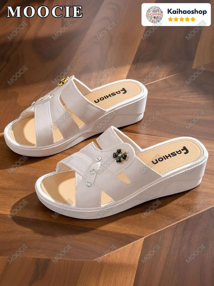 Пантолеты Женский MOOCIE, размер 38 Искусственная кожа Толстая подошва Без застёжки Лето купить ...